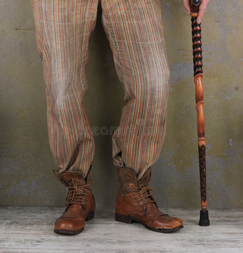 Legs of Man in Old Pants and Old Shoes Stock Photo - Image of shoes ...