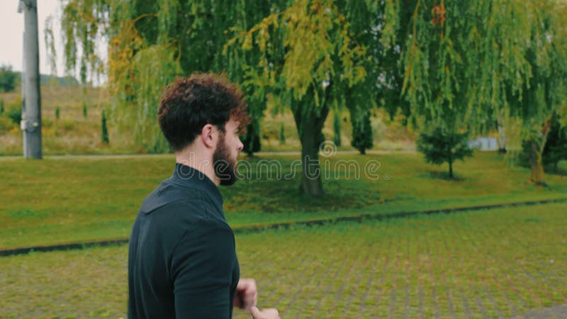 Legs of a Man Running Along the Path Stock Footage - Video of body ...