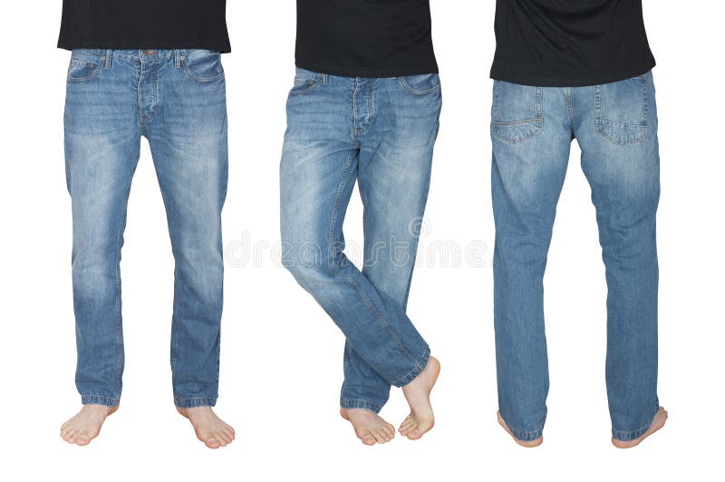 Legs of Men in Jeans in Different Poses Stock Photo - Image of isolated ...