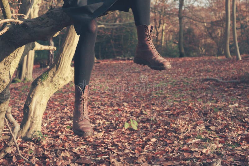 Legs of Person Dangling from Tree Stock Image - Image of branch, people ...