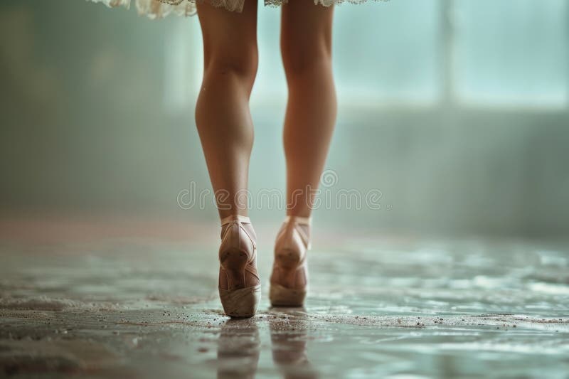 Legs of a Professional Ballerina in Pointe Shoes Stock Photo - Image of ...