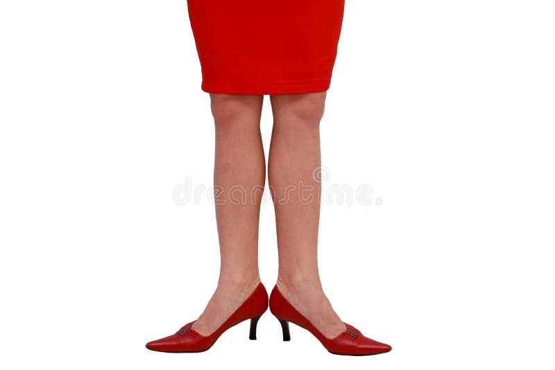 Legs in Red Medium Heels Isolated Stock Photo - Image of straight ...
