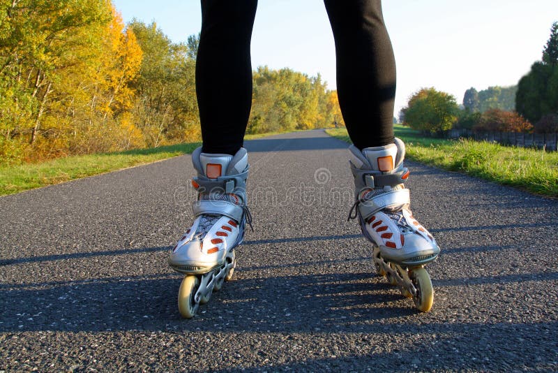 Legs in Roller Skates - Front View Stock Image - Image of woman, girl ...
