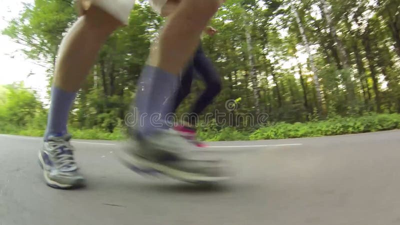 Legs of Running Man and Woman in Park, Selfie Stock Video - Video of ...