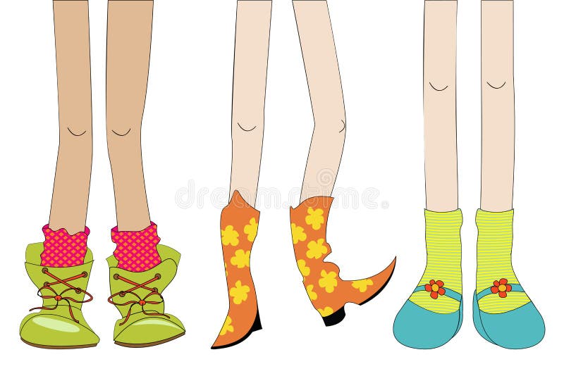 Scary Witch Legs. Halloween Witches Leg Stockings and Striped Dress ...