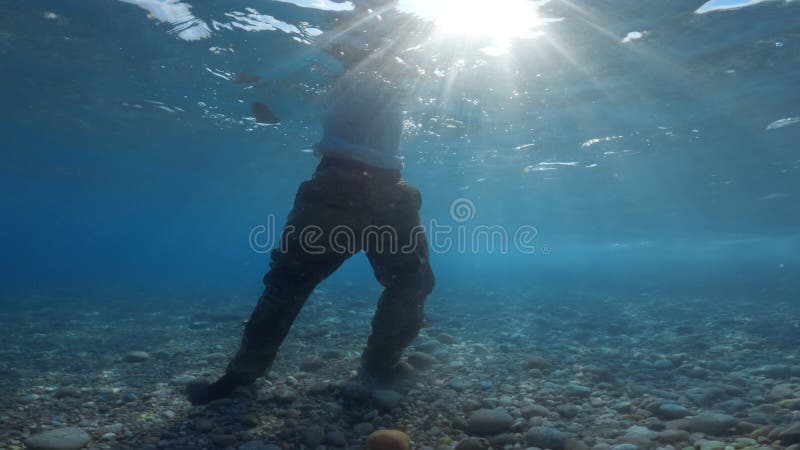Legs of Soldier Underwater in the Sea Stock Video - Video of ocean ...