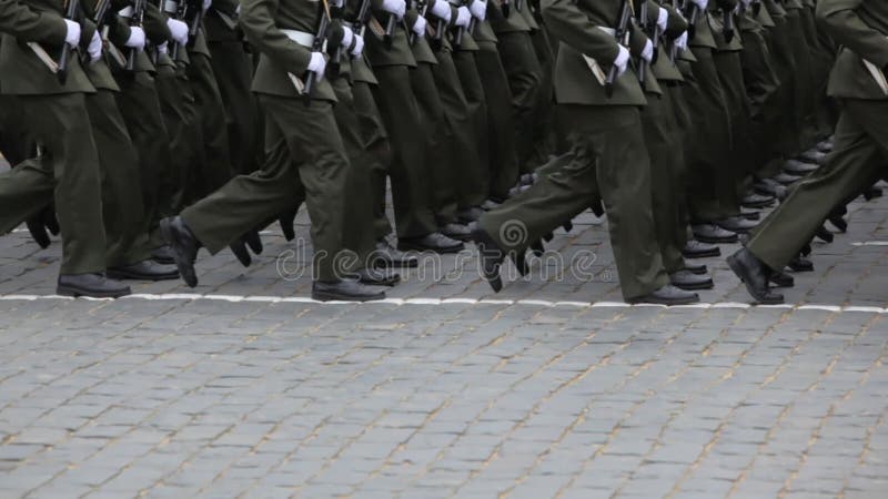 Legs Soldiers March in Rows on Pavement at Stock Video - Video of group ...
