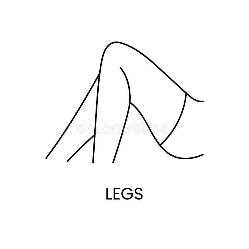 Legs and Thighs Line Icon in Vector, Illustration for Leg Epilation ...
