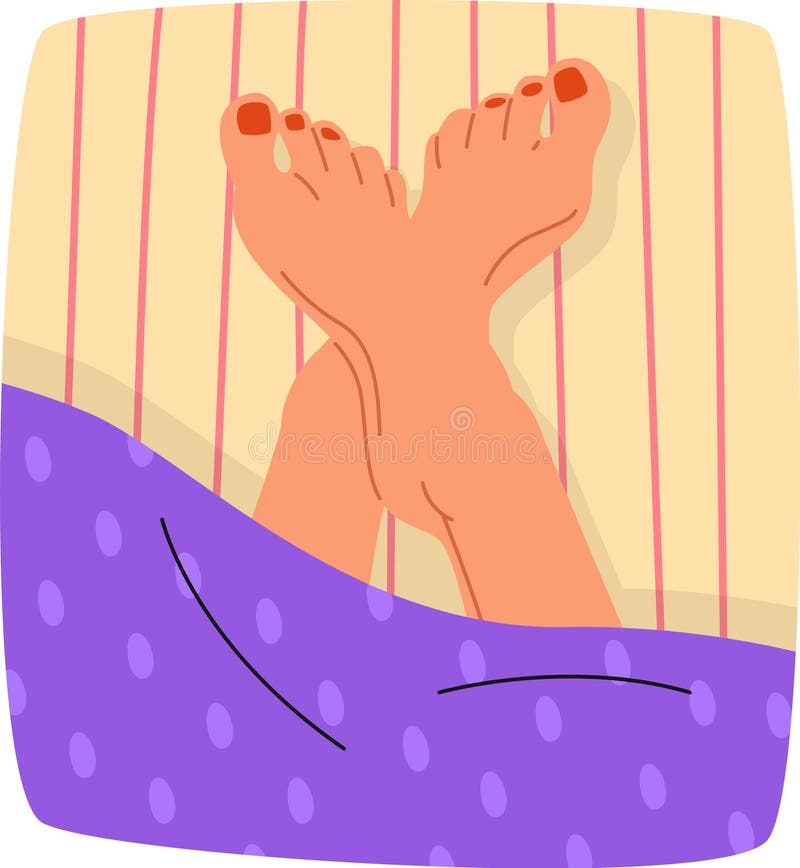 Legs Under Blanket stock vector. Illustration of morning - 292159279