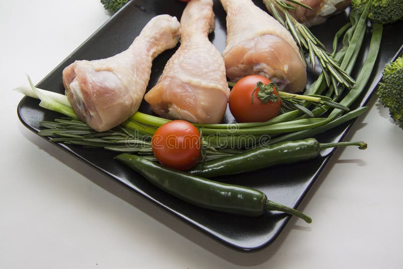 Legs and Vegetables on Black Stock Image - Image of health, meal: 56782079