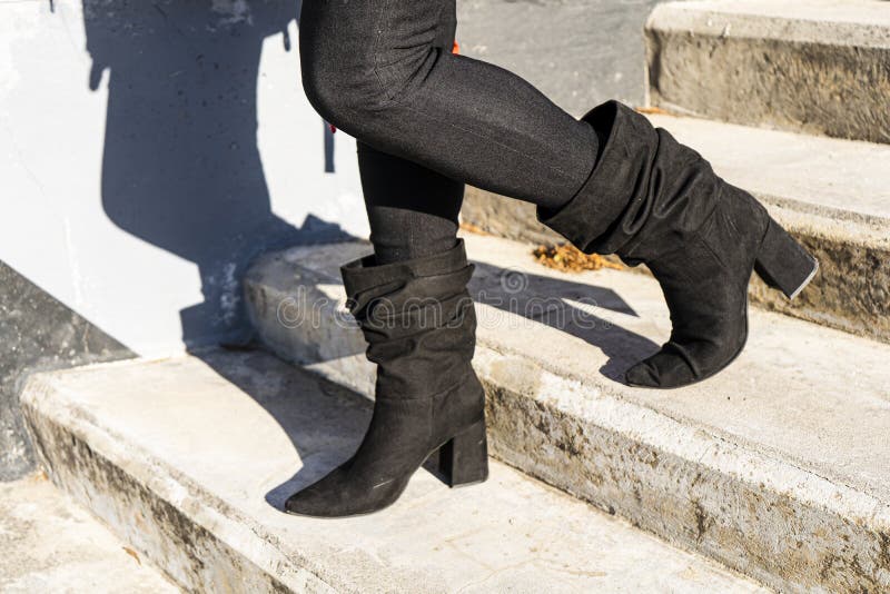 Legs of a Woman Descending a Ladder Stock Photo - Image of caucasian ...