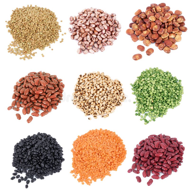Legumes Collage on White Background Stock Image - Image of beans, group ...