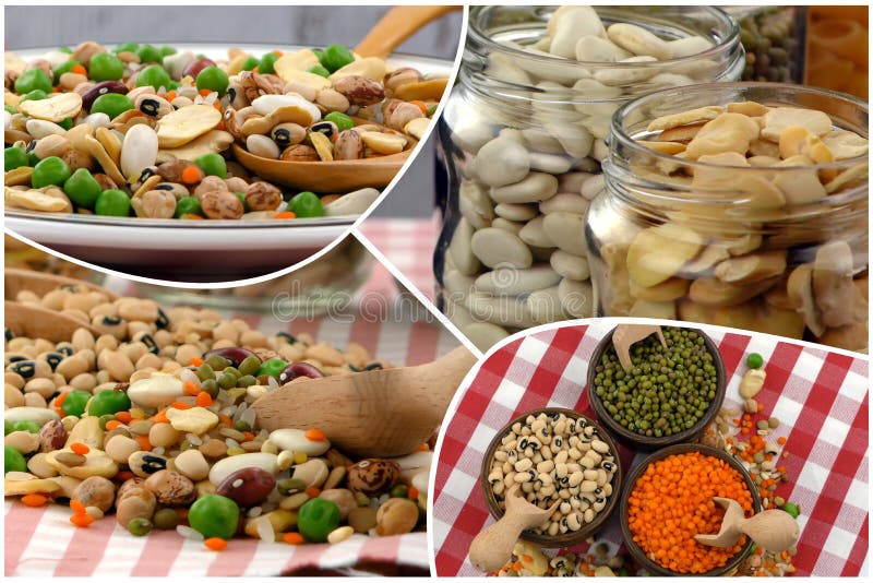 Legumes Natural Raw Mix Food Collage Stock Image - Image of bowl, grain ...