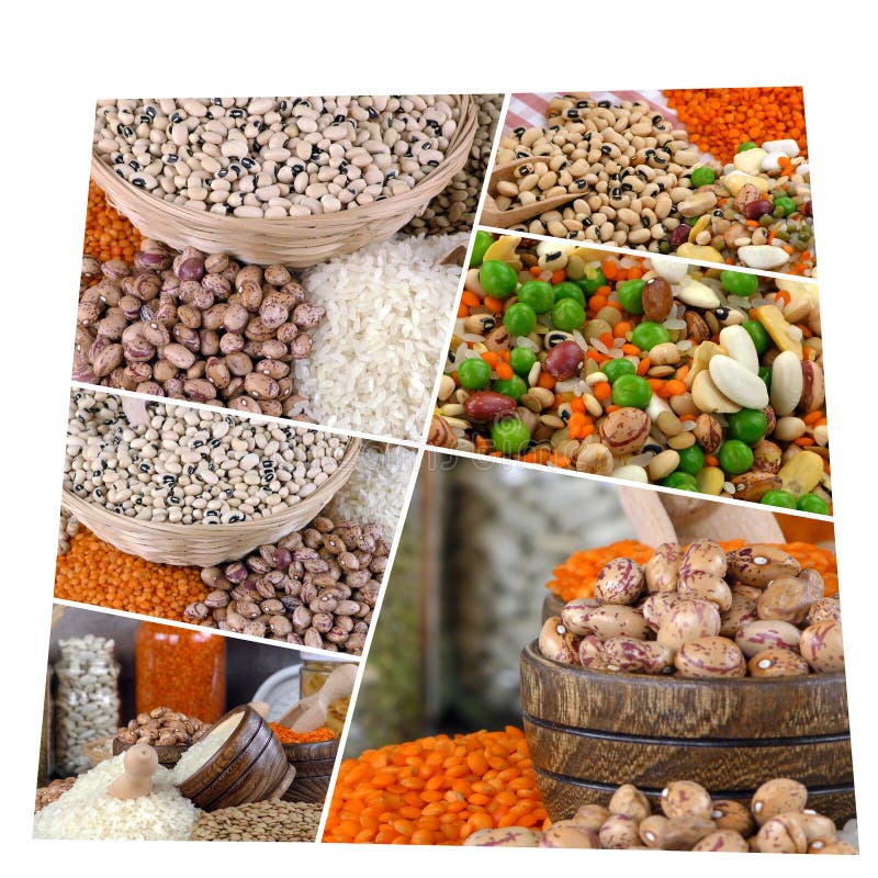 Legumes Natural Raw Mix Food Collage Stock Image - Image of kidney ...