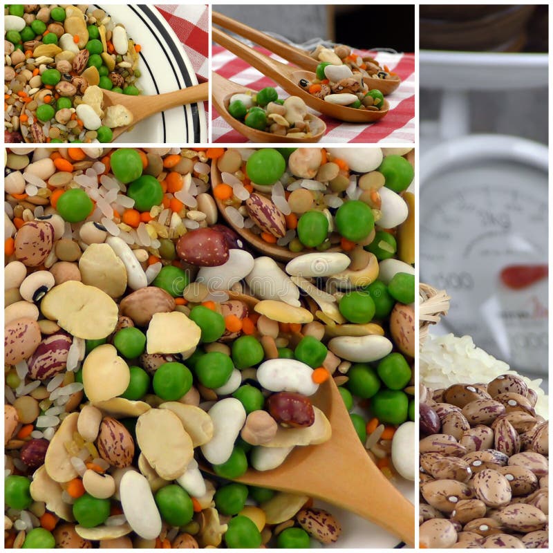 Legumes Natural Raw Mix Food Collage Stock Photo - Image of mung ...