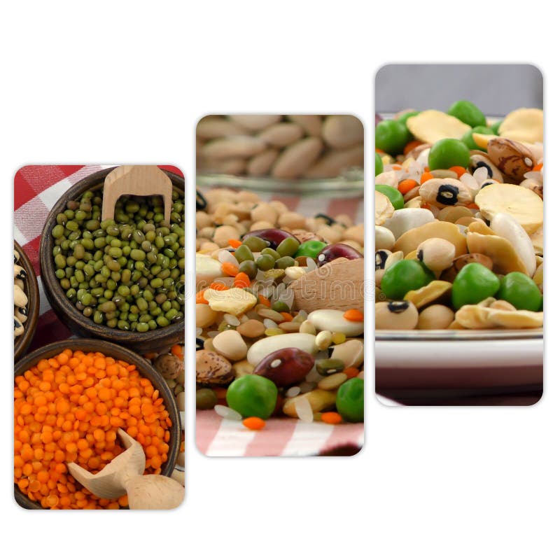 Legumes Natural Raw Mix Food Collage Stock Image - Image of bean ...