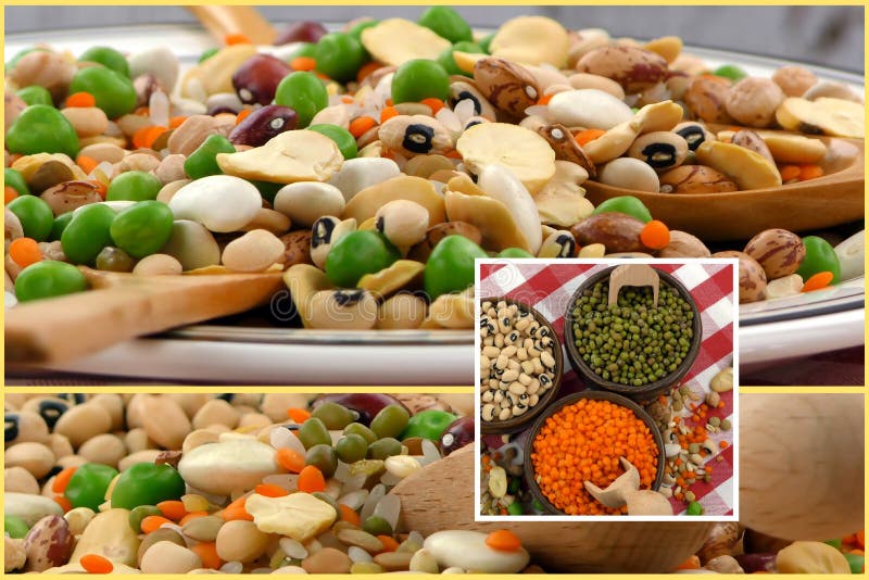 Legumes Natural Raw Mix Food Collage Stock Photo - Image of hummus ...
