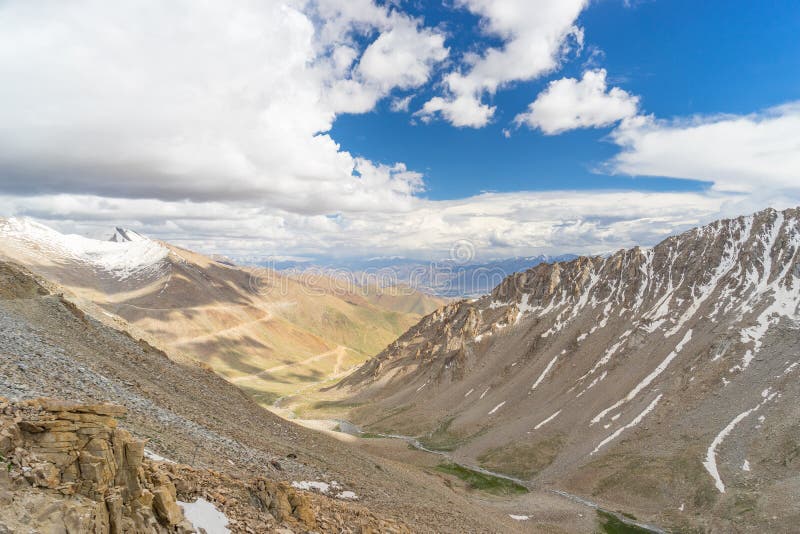 Leh Landscape from Khardung La Pass Stock Image - Image of rock ...