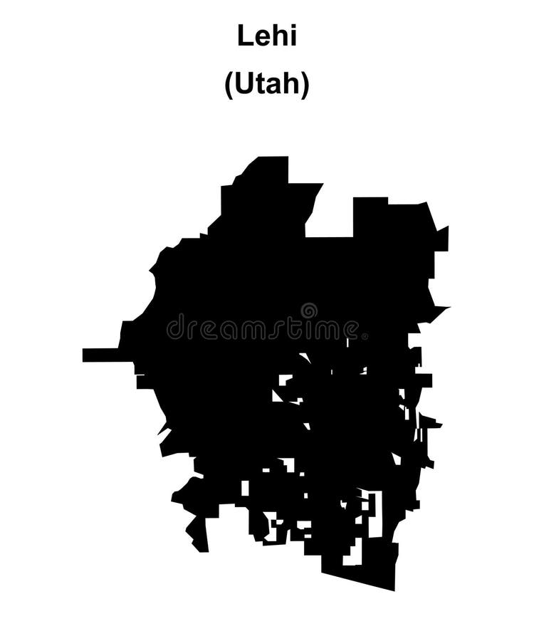 Lehi outline map stock vector. Illustration of boundary - 357613744