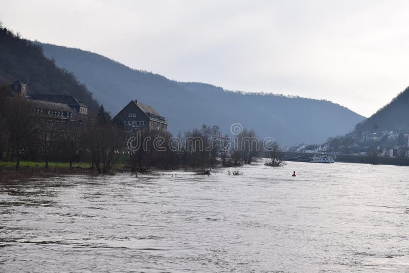 LEHMEN, GERMANY - River Mosel Flood - 18. January 2023. - Dreamstime