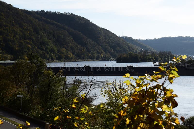 River Lock Lehmen in Low Autumn Sun Stock Image - Image of lake ...