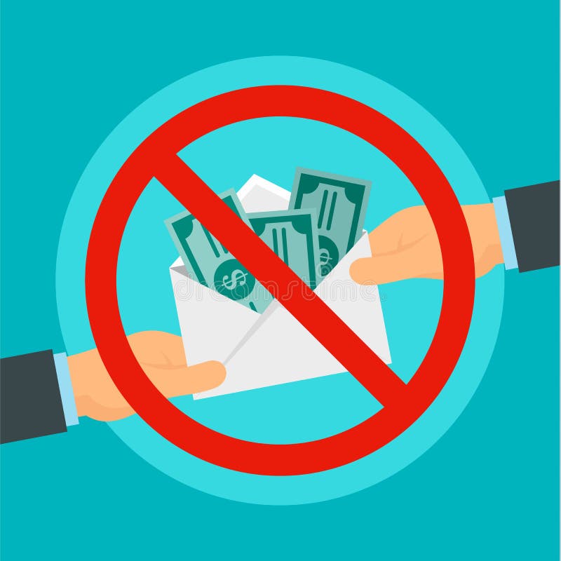 Lehnen Sie Korruption Und Bestechung Ab Vektor Abbildung - Illustration ...