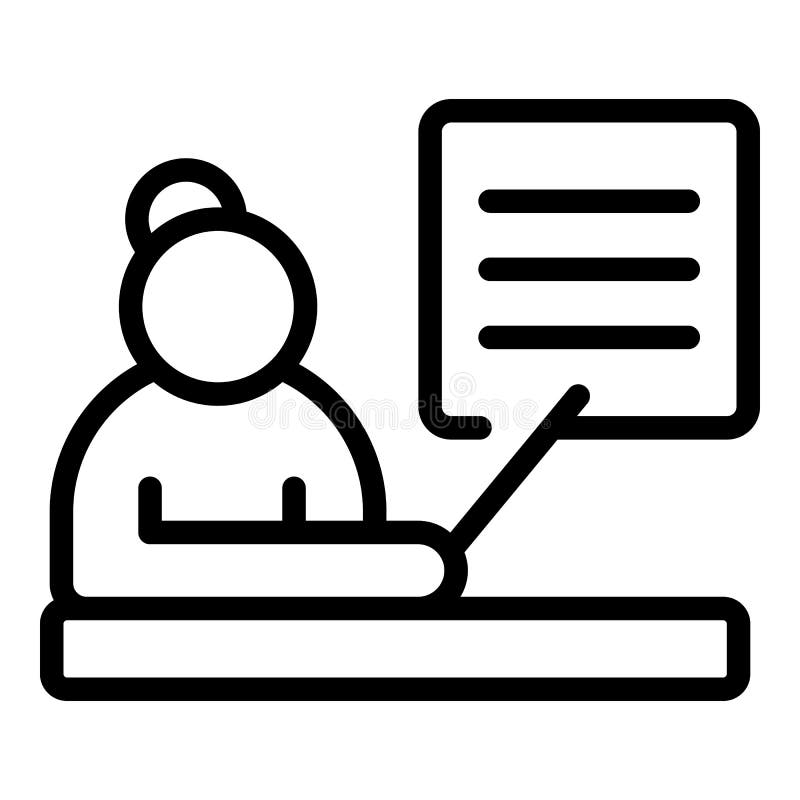 Lehrer-Lehrer-Symbol-Umrandungsvektor. Lernplan Vektor Abbildung ...