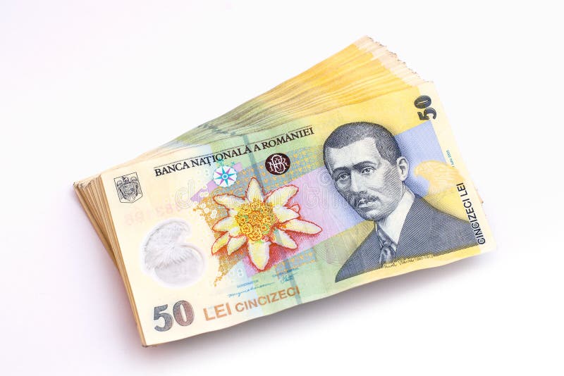 50 Lei banknotes stock photo. Image of wealth, white - 39924914