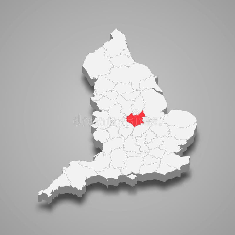 Leicestershire County Location within England 3d Map Stock Vector ...