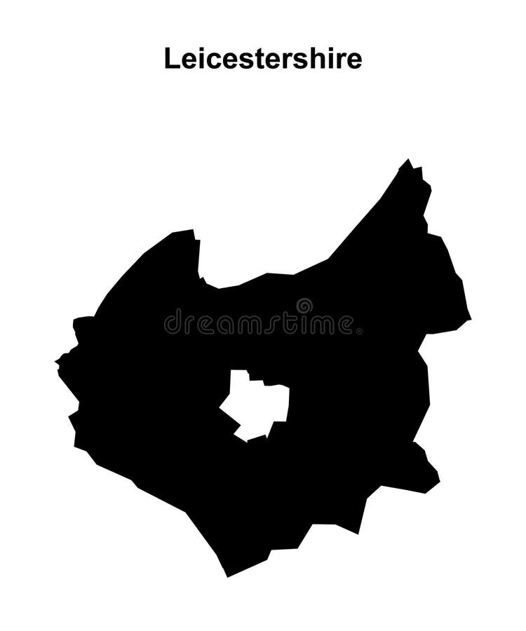 Leicestershire outline map stock vector. Illustration of leicestershire ...