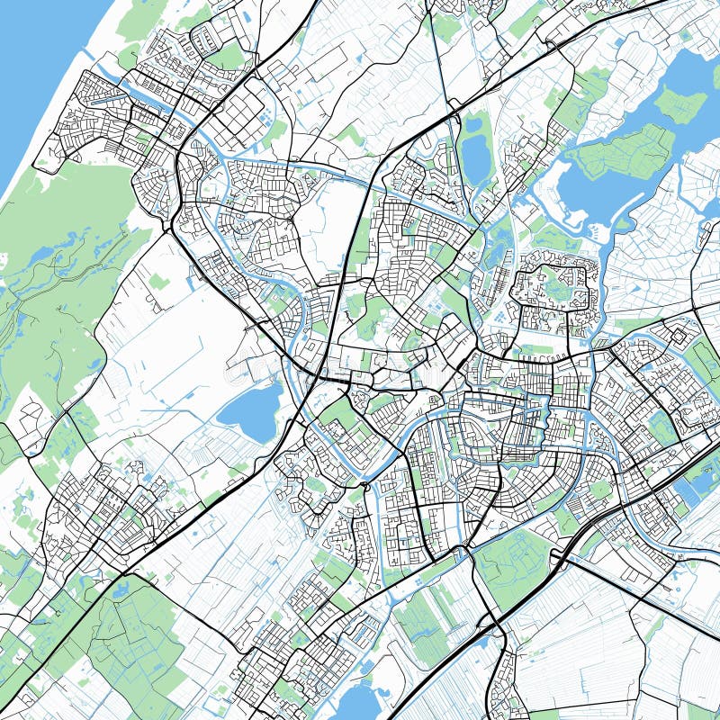 The Leiden map. stock illustration. Illustration of cartoon - 306571734