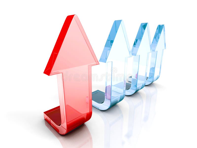 Leidingsconcept Met Grote Rode Pijl Van Witte Teamgroep Stock ...