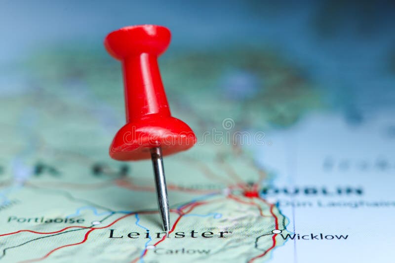 Leinster, Ireland Pin on Map Stock Photo - Image of freedom, geography ...