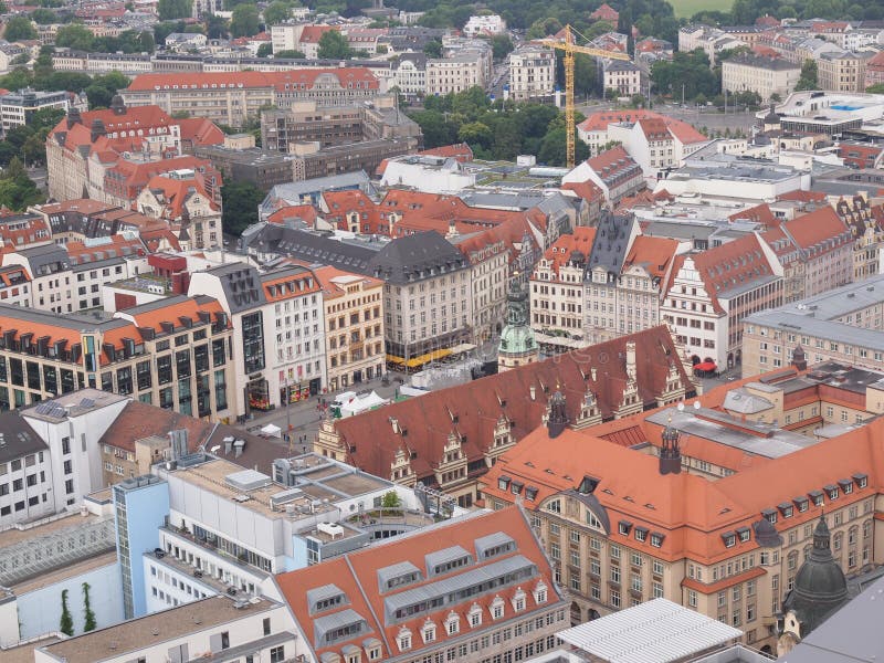 Leipzig aerial view stock image. Image of markt, aerial - 42256937