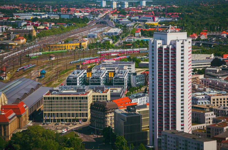 Leipzig Bird S View, Germany, Sachsen Stock Image - Image of destination, building: 381204283