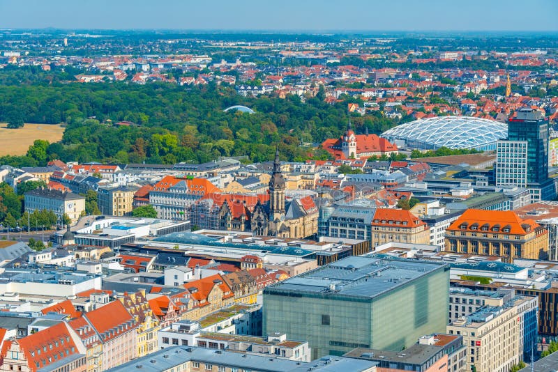 Leipzig, Germany, August 9, 2022: Aerial View of a Residential D ...