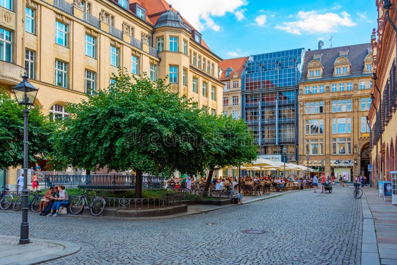 Leipzig, Germany, August 8, 2022: Naschmarkt Square in German To ...