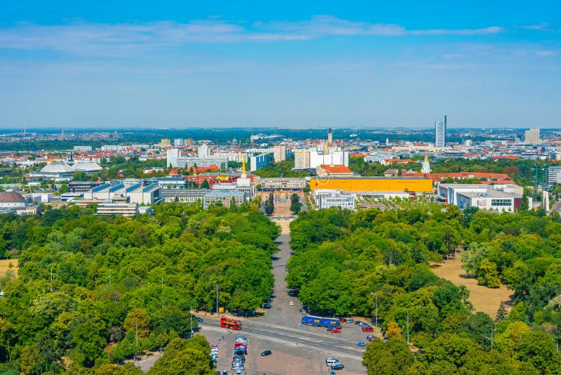 Leipzig, Germany, August 9, 2022: Panorama View of Leipzig, Germ ...