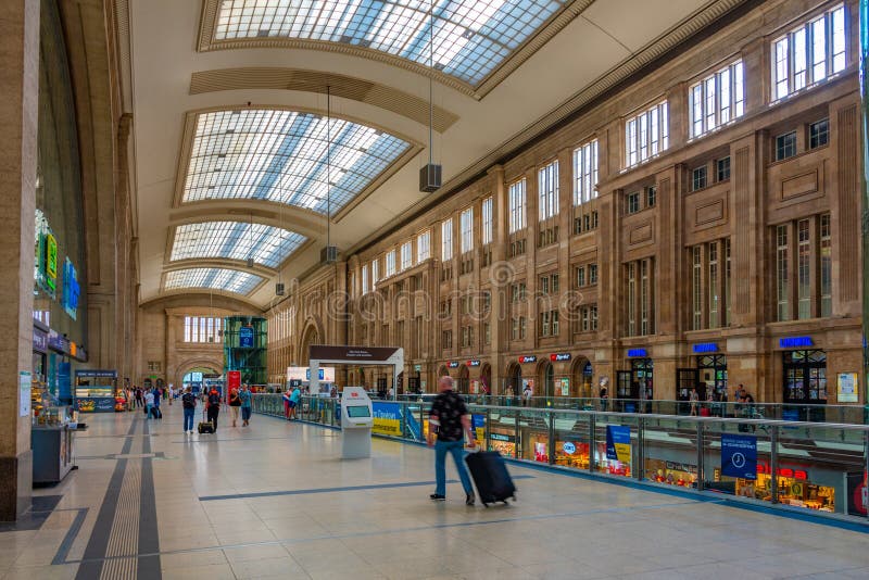 Leipzig, Germany, August 9, 2022: People are Waiting Inside of T ...