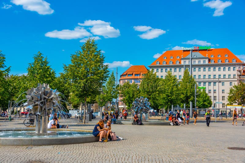 Leipzig, Germany, August 8, 2022: Richard Wagner Square in Germa ...