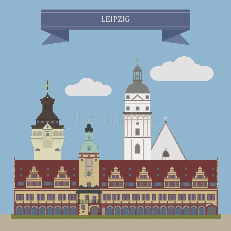 Leipzig, Germany stock vector. Illustration of famous - 64538898