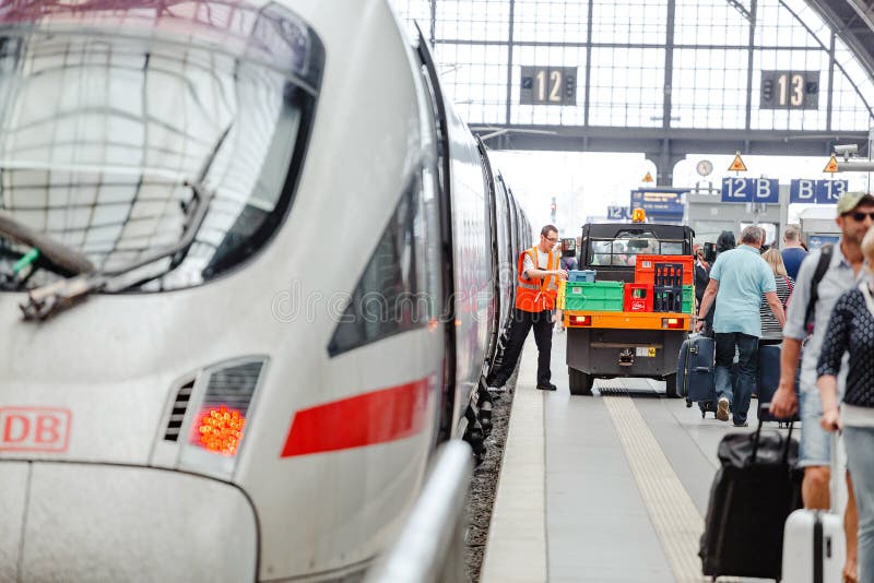 Rail Worker Cargo Loading To the Train on the Tracks Editorial Image ...