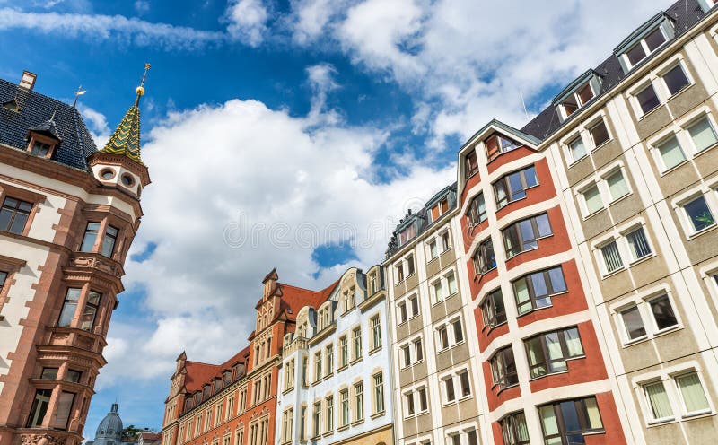 Leipzig Medieval Streets on a Sunny Day, Germany Stock Image - Image of ...