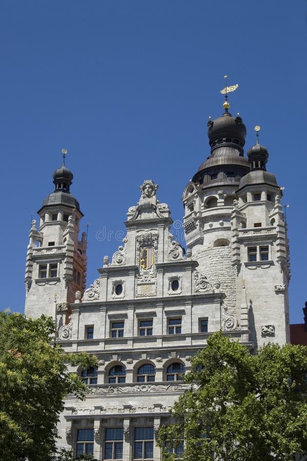 Leipzig Town Hall with Market Square Stock Image - Image of town ...