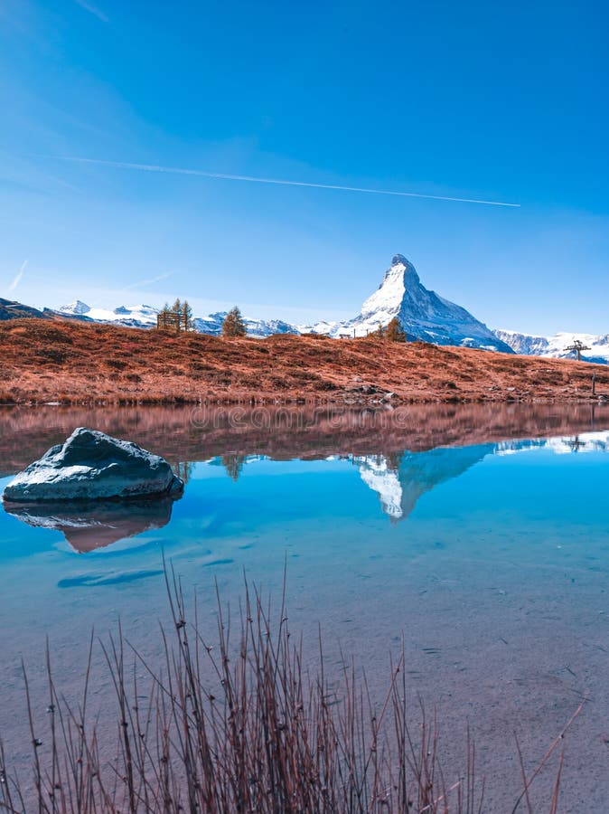 Leisee lake reflection stock image. Image of wilderness - 259801349
