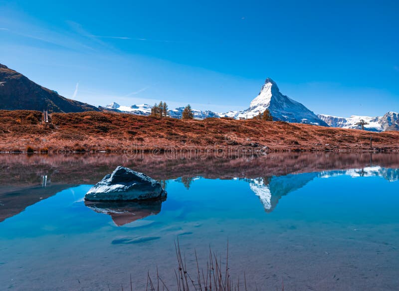 Leisee lake reflection stock image. Image of reflection - 259801351