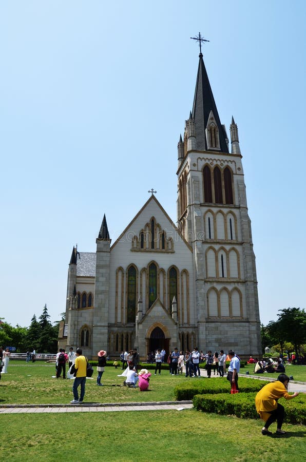 The Leisure Crowd in the Square in Front of the Church Editorial Photo ...
