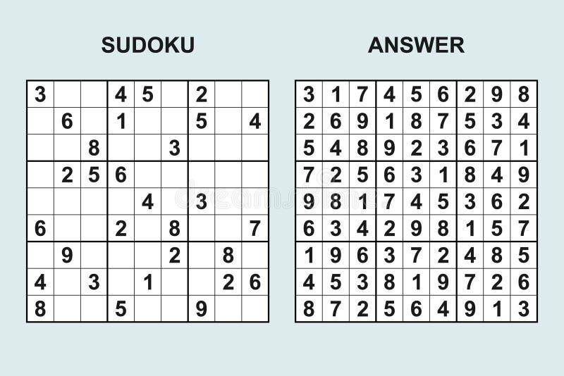 Vector Sudoku with Answer 482 Stock Vector - Illustration of ...