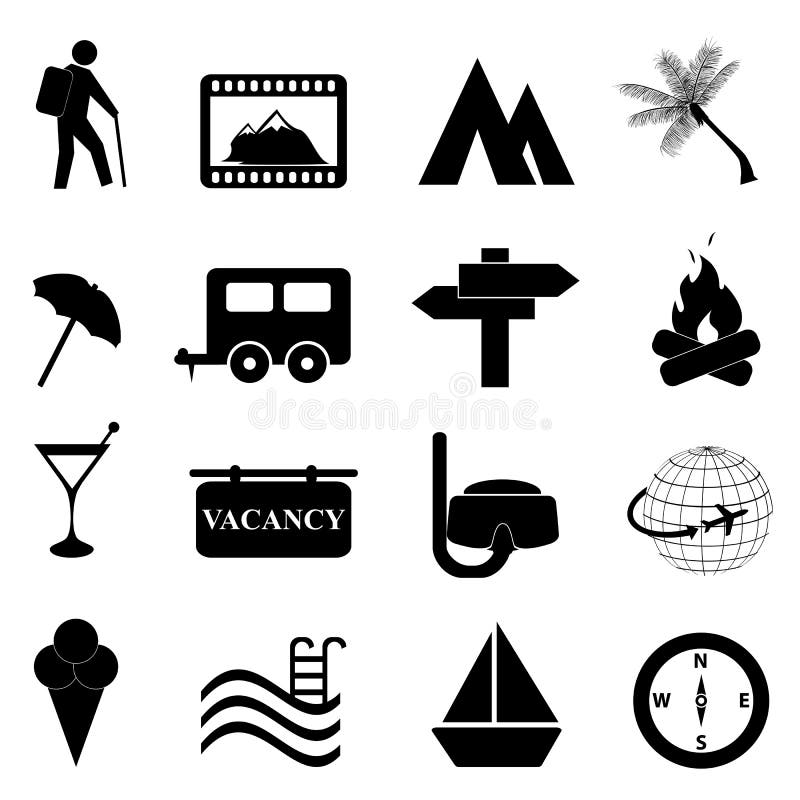 Leisure and Recreation Icons Stock Vector - Illustration of parachute ...