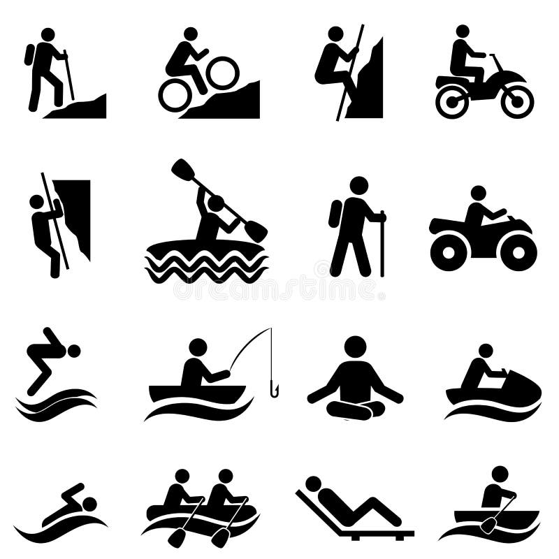 Leisure and Recreation Icons Stock Vector - Illustration of parachute ... Leisure and Recreation Icons Stock Vector - Illustration of parachute ...